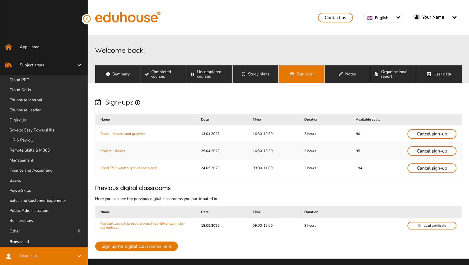 Digital classrooms sign-up guide